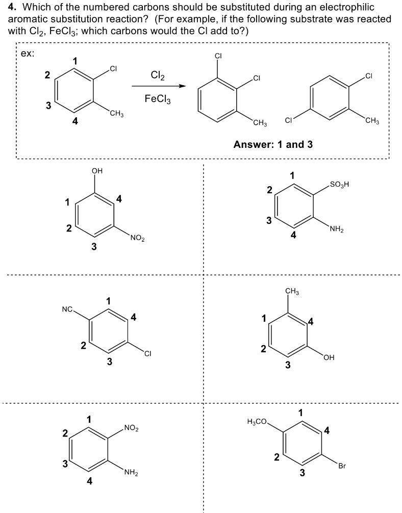 which of the numbered carbons should be substituted during an ...