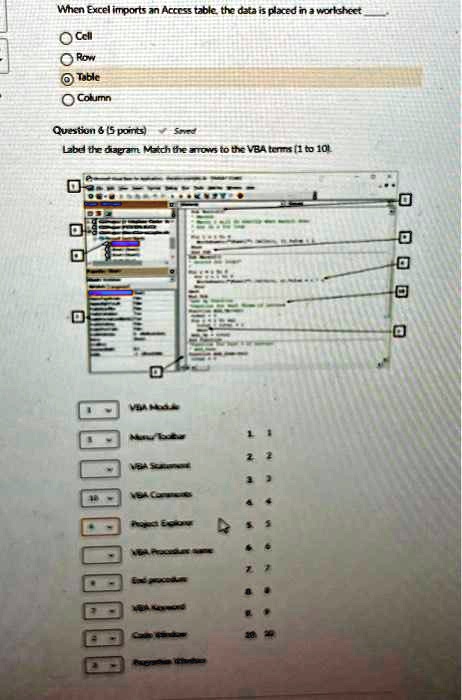 Solved When Excel Imports An Access Table The Data Is Placed In A Worksheet Cell Row Table 6803