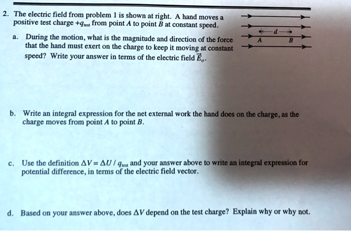 SOLVED: The electric field from the problem is shown at right: hand ...
