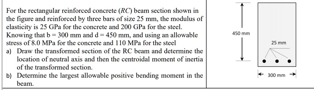 For the rectangular reinforced concrete (RC) beam section shown in the ...