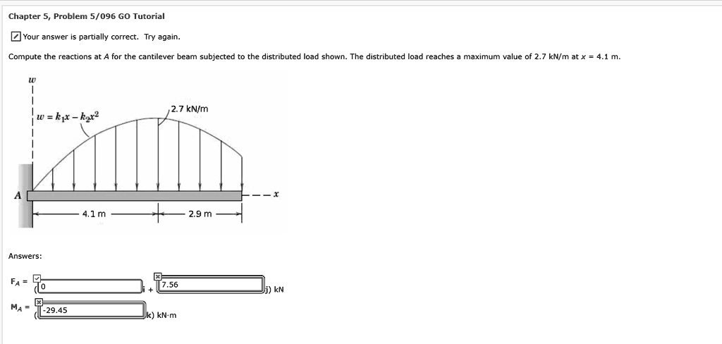 SOLVED: Chapter 5, Problem 5/096 G0 Tutorial Your answer is partially ...