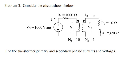 SOLVED: Problem 3. Consider the circuit shown below: Rs = 1000 Î© K = 10 Vs = 1000 Vrms V = j20 ...