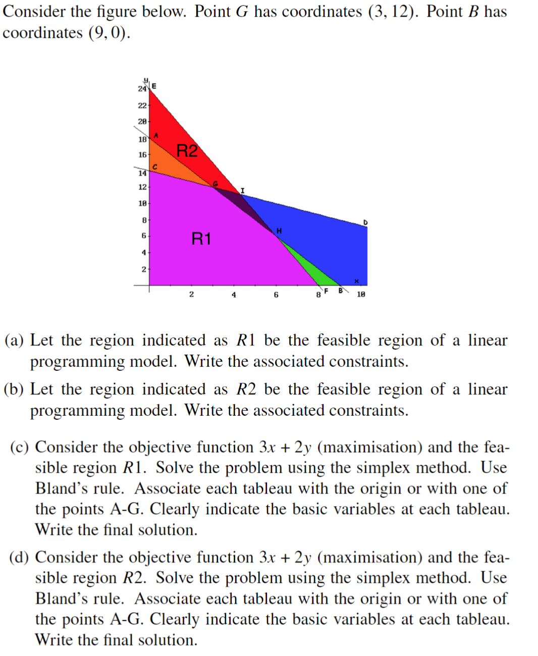 Consider the figure below. Point G has coordinates (3,12). Point B has ...