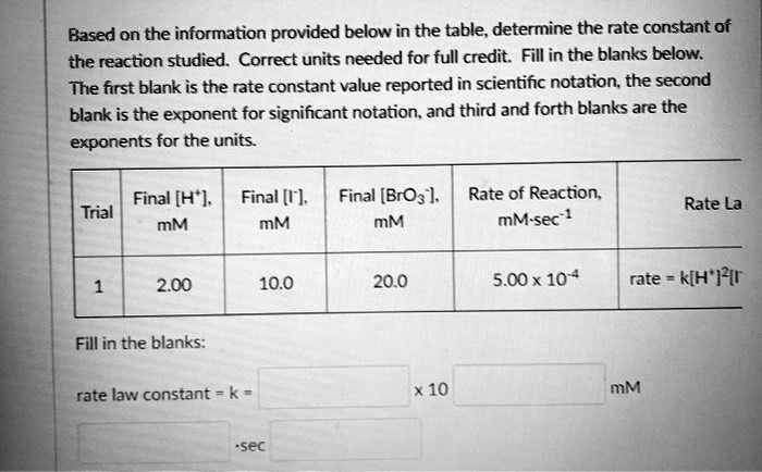 SOLVED: Based on the information provided below in the table, determine ...