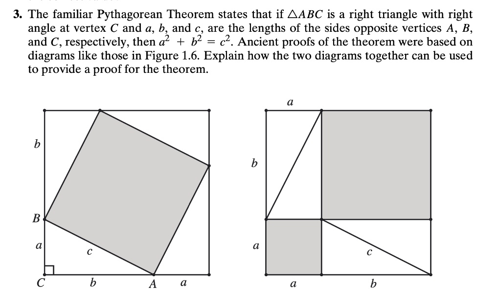 3. The familiar Pythagorean Theorem states that if ABC is a right ...