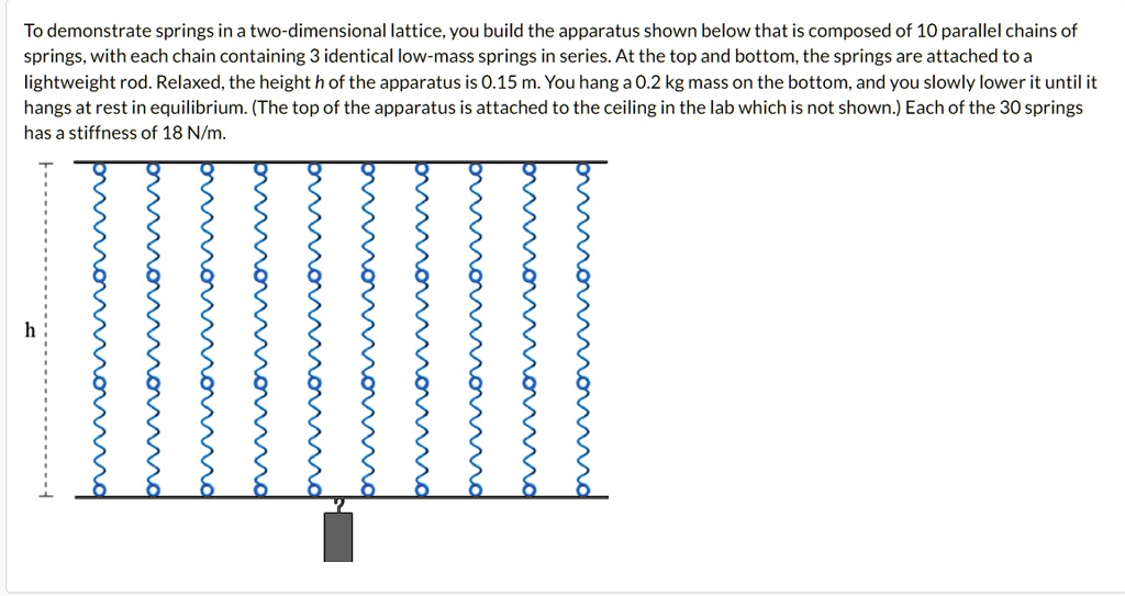 To demonstrate springs in a two-dimensional lattice, you build the ...