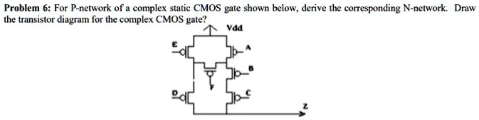 SOLVED: Problem 6: For P-network of a complex static CMOS gate shown below, derive the ...