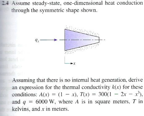SOLVED: Assume steady-state, one-dimensional heat conduction through ...
