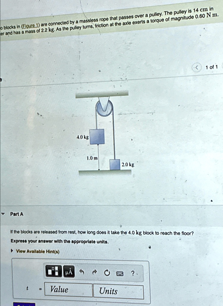 the blocks in figure 1 are connected by a massless rope that passes over a pulley the pulley is ...