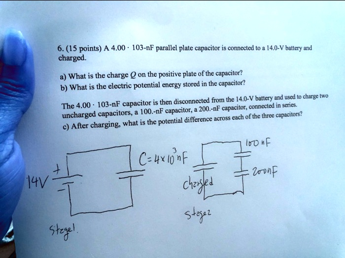 615 points a 400 103 nf parallel plate capacitor is connected to 140 v ...