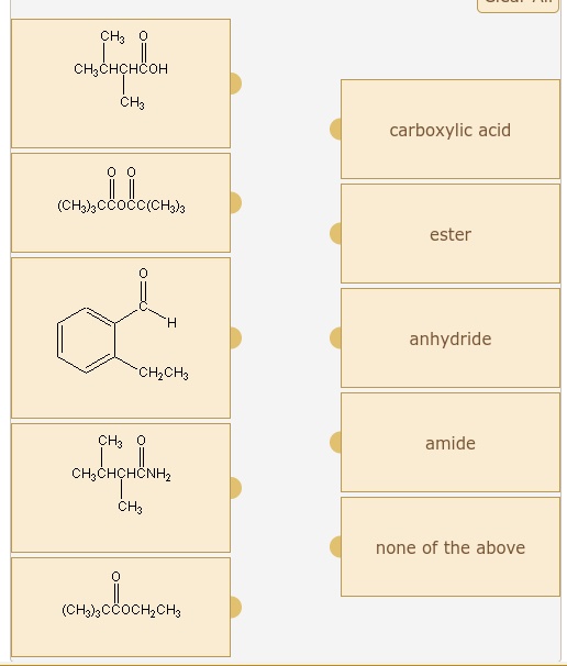 Solved Ch3 None Of The Above Ch3chchcoh Carboxylic Acid Ch3 None