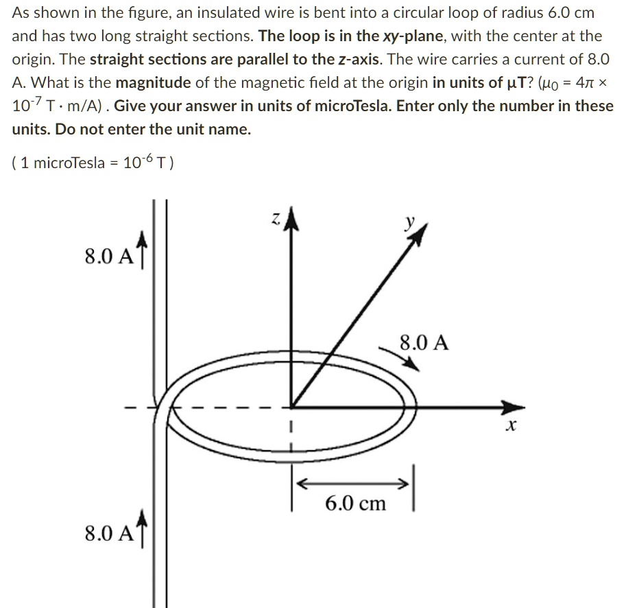 As shown in the figure, an insulated wire is bent into a circular loop of radius 6.0 cm and has ...