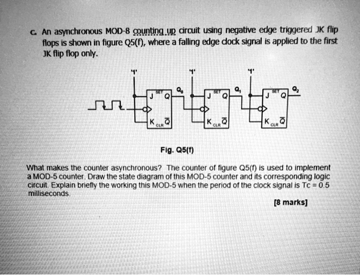 Solved An Asynchronous Mod 8 Counting Up Circuit Using Negative Edge