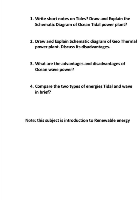 1write short notes on tides draw and explain the schematic diagram of ...