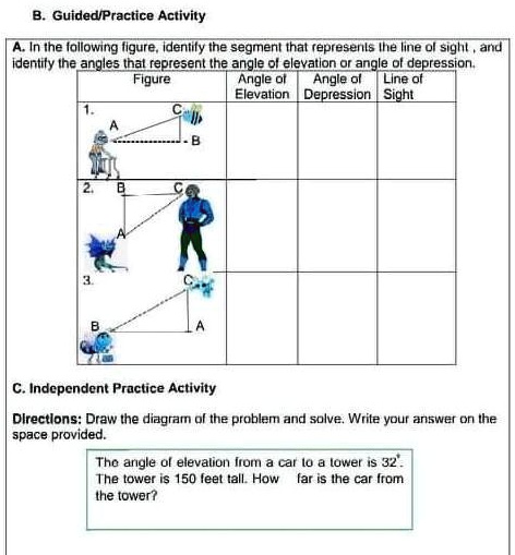 B. Guided/Practice Activity A. In the following figure, identify the segment that represents the ...