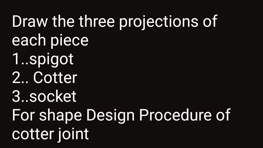 SOLVED: Draw the three projections of each piece: 1. spigot, 2. cotter ...