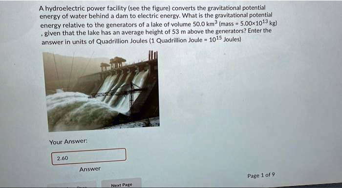 SOLVED: A hydroelectric power facility (see the figure) converts the ...