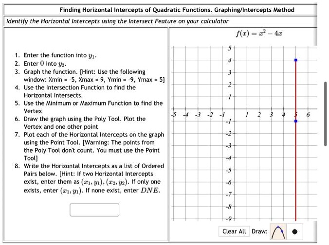 Solved Finding Horizontal Intercepts Of Quadratic Functions Graphing 5134