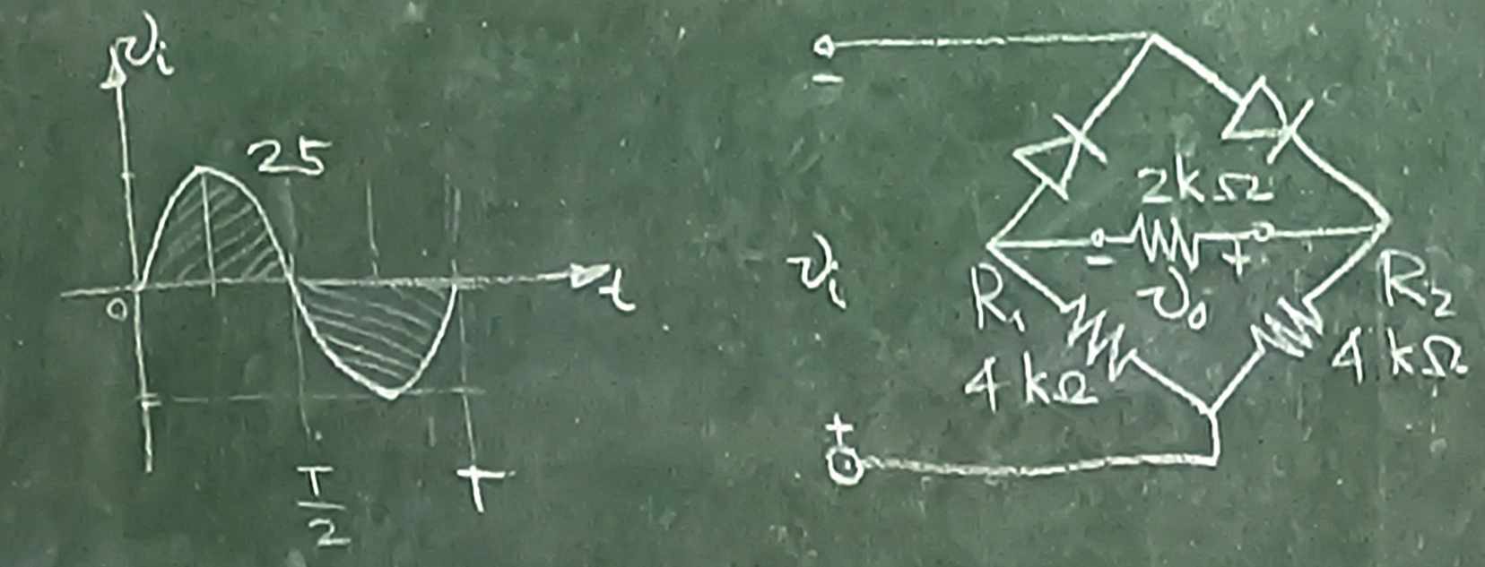 SOLVED: Determine I2, Vo max, V dc for the network on the picture and calculate the output dc ...