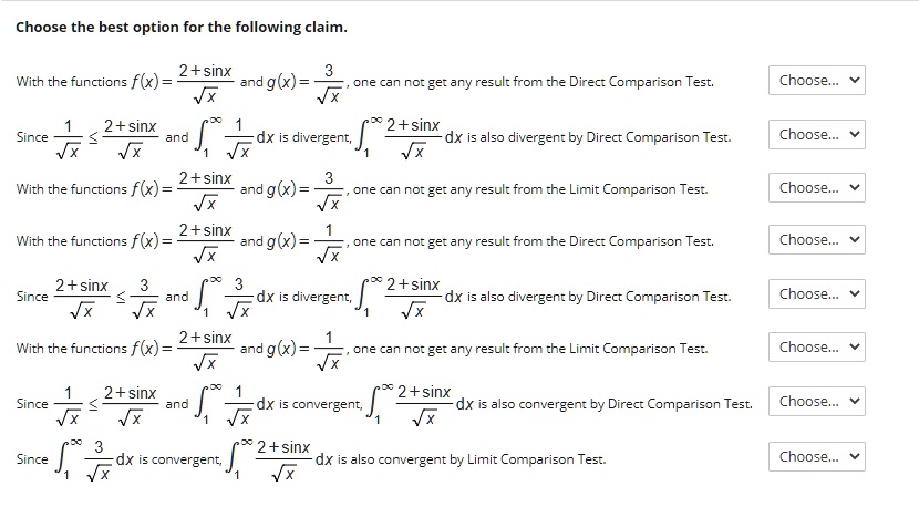 SOLVED:Choose the best option for the following claim_ f(x) = 2+sinx ...