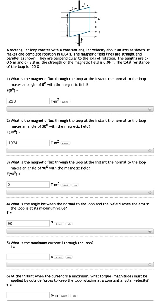 Solvedrectangular Loop Rotates With Constant Angular Velocity About An Axis As Shown Makes One
