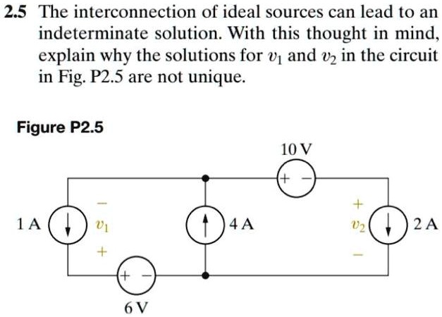 SOLVED: 25 The interconnection ol ideal sources can lead t0 an ...