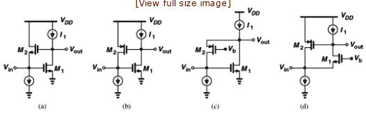 V in M 2 M 1 V DD V out V in M 2 M 1 (b) [View full size image] V DD V ...