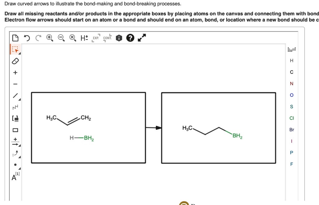 draw curved arrows to illustrate the bond making and bond breaking processes draw all missing ...
