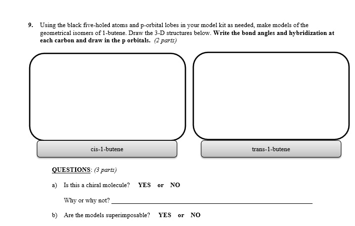 SOLVED:Using the black five-holed atoms and p-crbital lobes in your ...