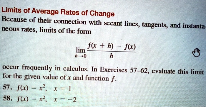 limits of average rates of change because of their connection with ...