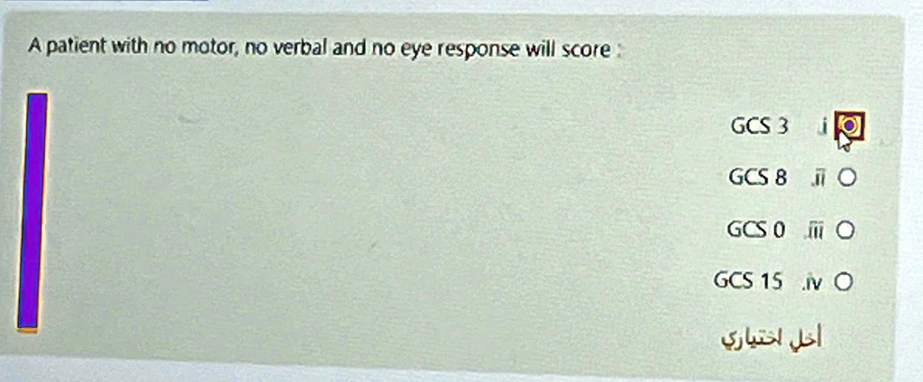 SOLVED: A patient with no motor, no verbal, and no eye response will ...