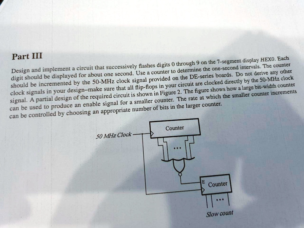 Solved Part Iii Digit Should Be Displayed For About One Second Use A Counter To Determine The