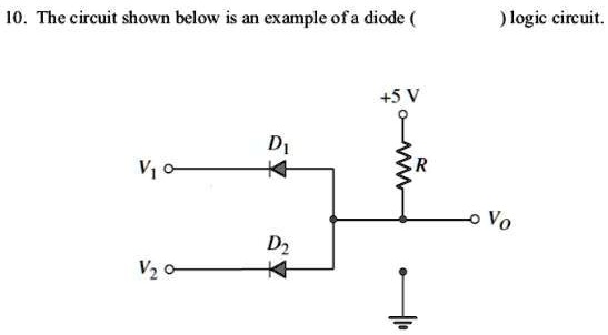 SOLVED: 10. The circuit shown below is an example of a diode )logic ...