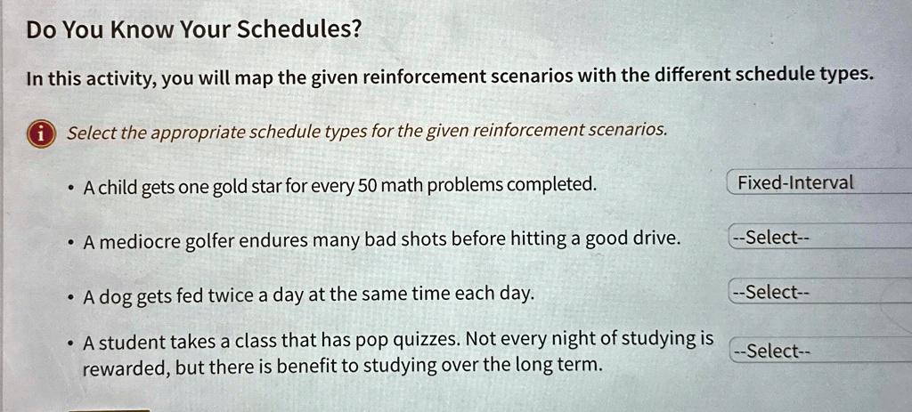 do you know your schedules in this activity you will map the given ...