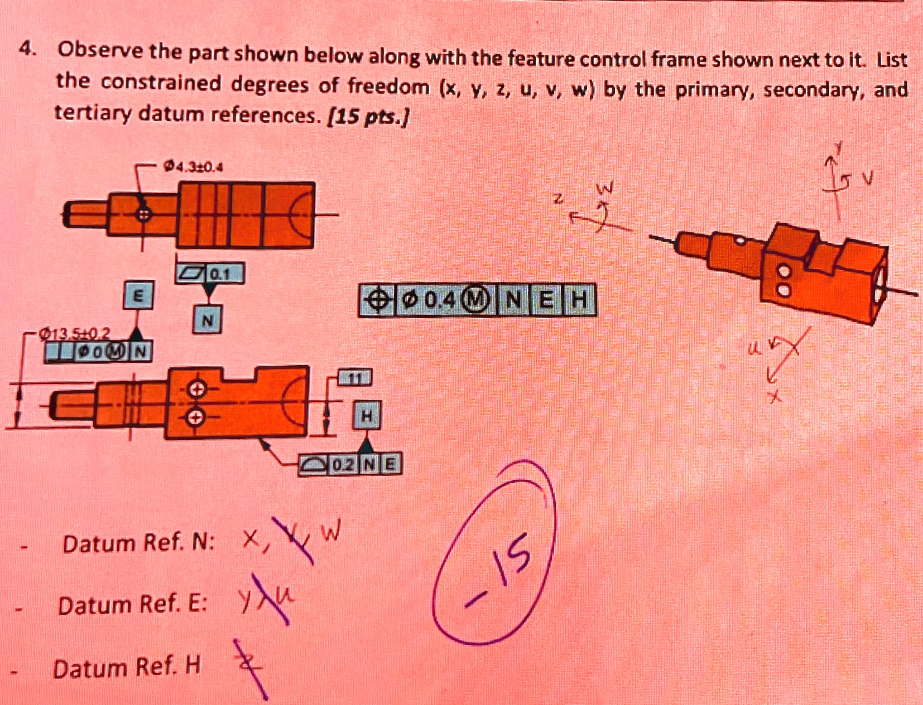 4 observe the part shown below along with the feature control frame ...