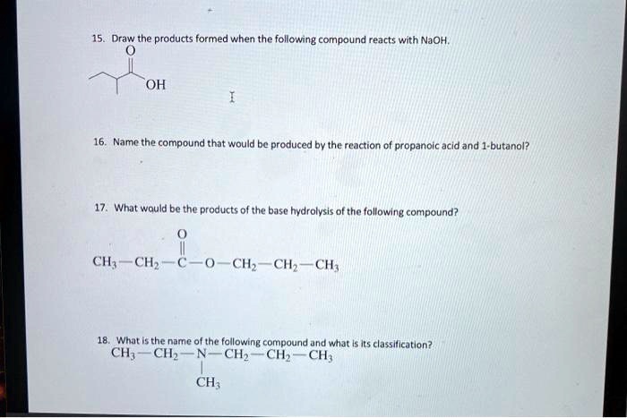 SOLVED:Draw the products formed when the following compound reacts with ...