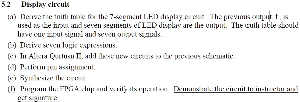 SOLVED: Display Circuit (a) Derive the truth table for the 7-segment LED display circuit. The ...