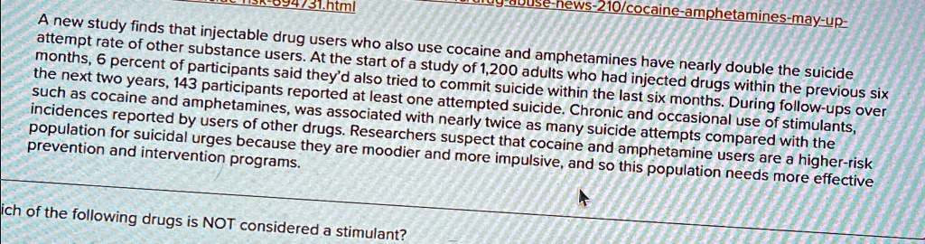 A new study finds that injectable drug users who also use cocaine and ...