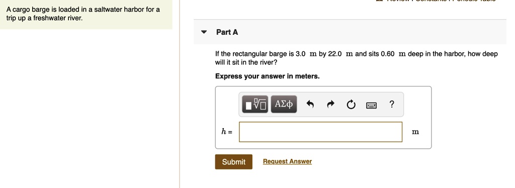 a cargo barge is loaded in saltwater harbor for a trip up freshwater ...