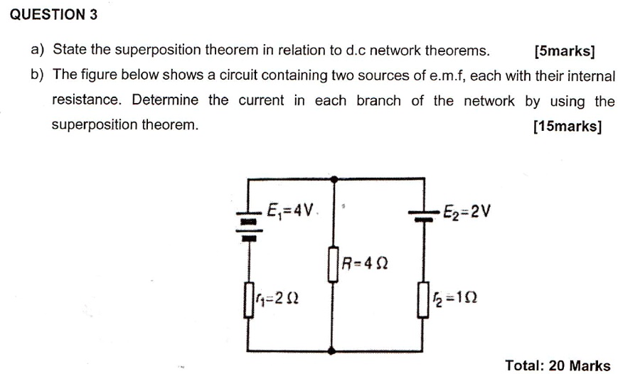 Solved A State The Superposition Theorem In Relation To Dc Network