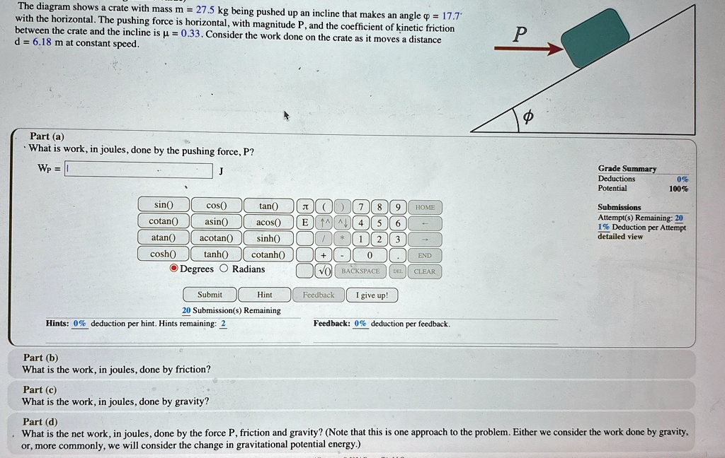 [GET ANSWER] the diagram shows a crate with mass m 275 kg being pushed ...