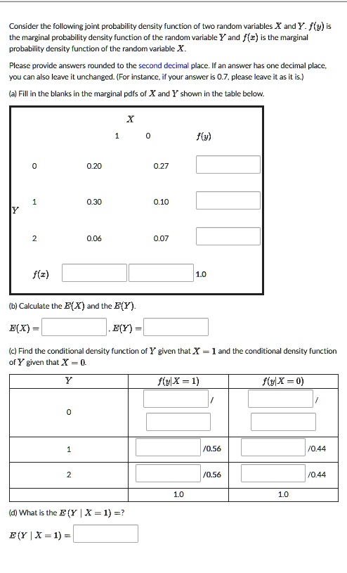 SOLVED: Consider the following joint probability density function of ...