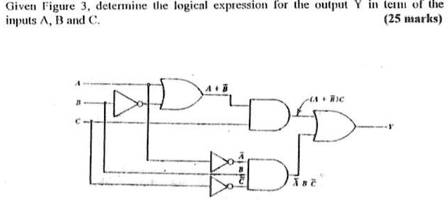Solved Given Figure 3 Determine The Logical Expression For The Output Inputs A B And C Time