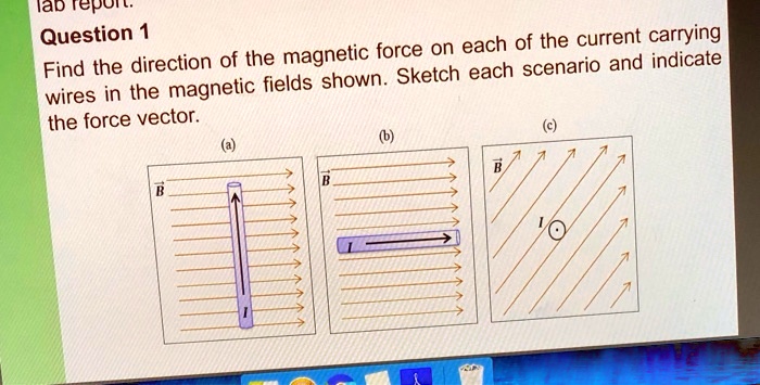 Question 1 Find the direction of the magnetic force on each of the ...