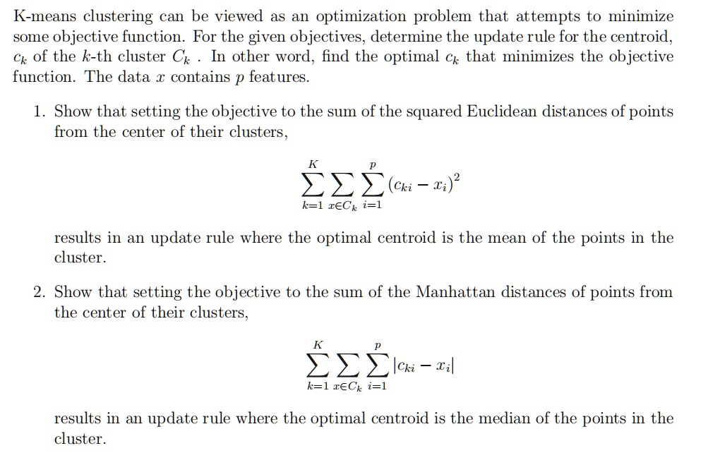 k means clustering can be viewed as an optimization problem that ...
