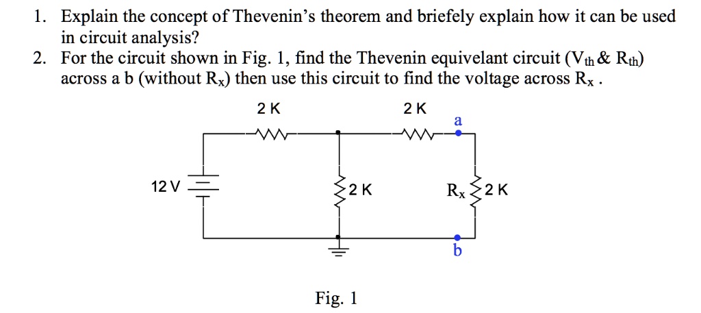 1. Explain the concept of Thevenin's theorem and briefly explain how it can be used in circuit ...