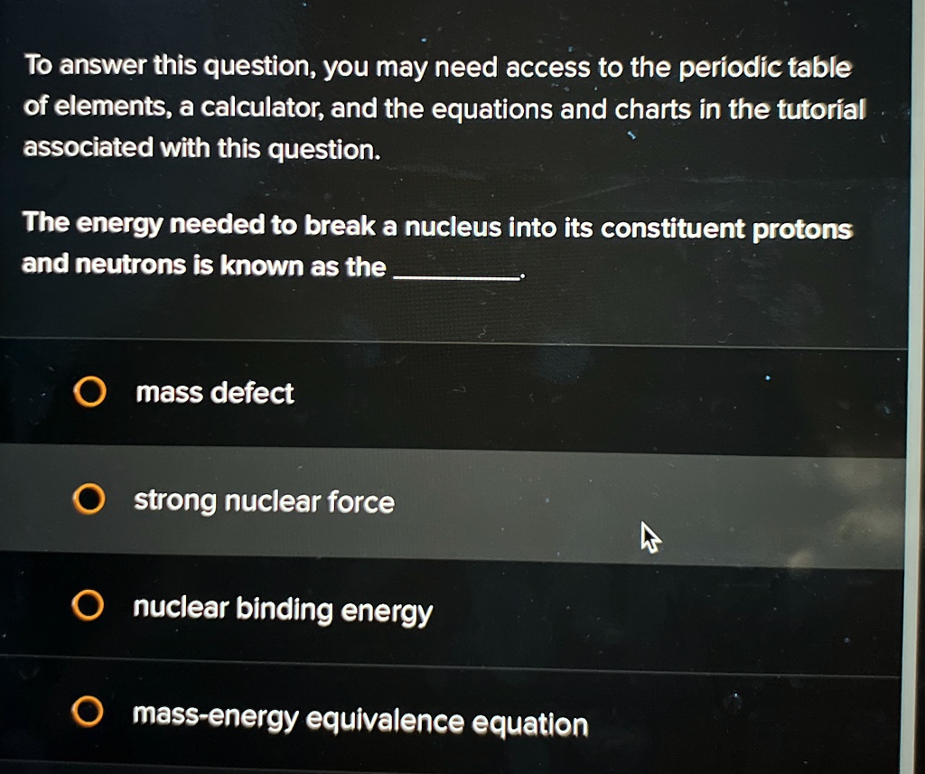 to answer this question you may need access to the periodic table of ...