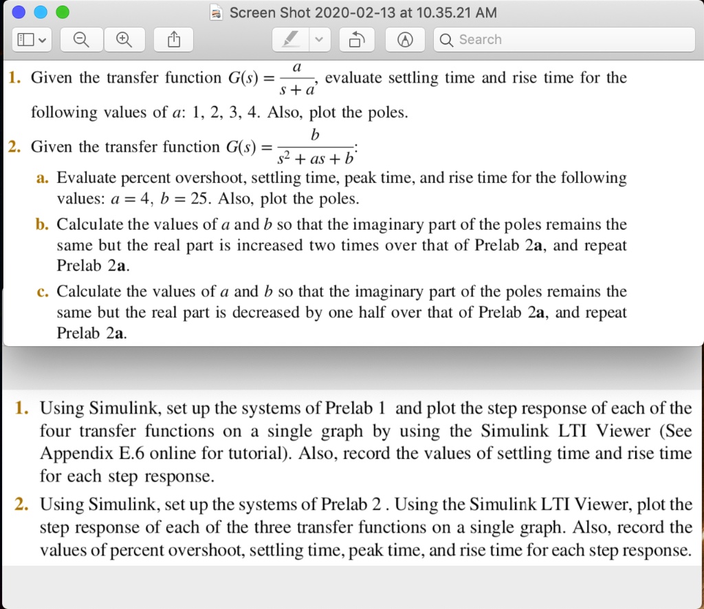 SOLVED: I need help with the Simulink part!! Can someone help with that!!! Screen Shot 2020-02 ...