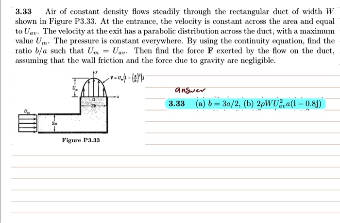 3.33 Air of constant density flows steadily through the rectangular ...