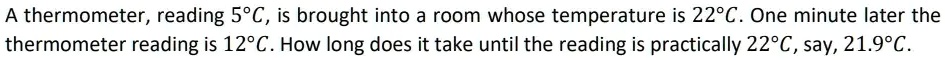 A thermometer, reading 59Â°C, is brought into a room whose temperature ...